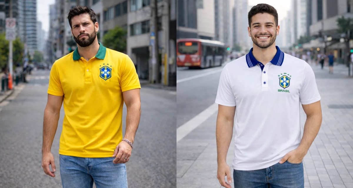 Sucesso de vendas: camisa polo Brasil premium hexa masculina