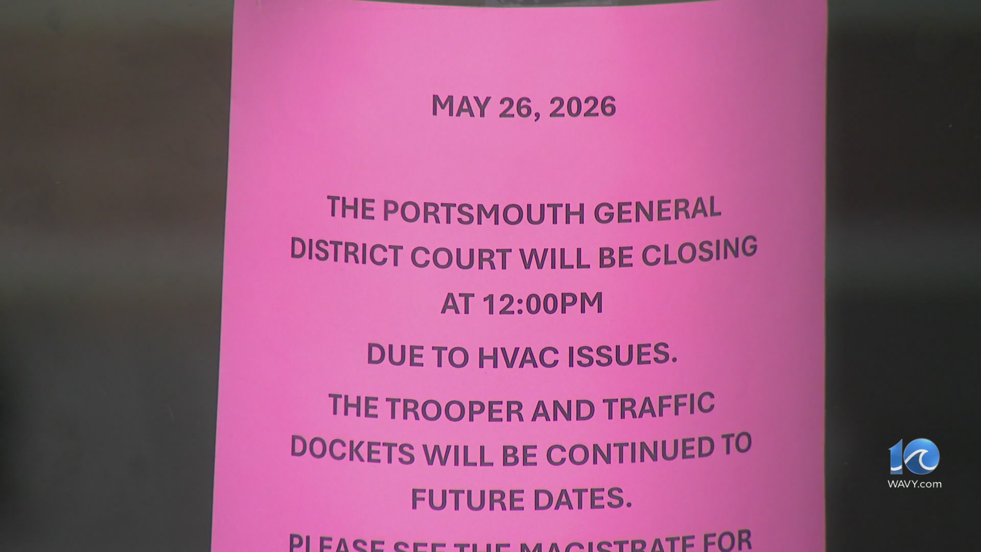 Portsmouth courts closed again due to HVAC issues, reopened Wednesday