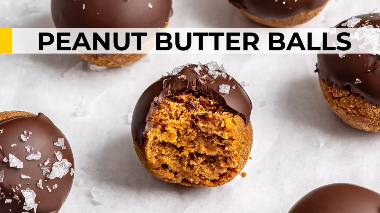 Chocolate dipped peanut butter balls (no-bake, PBFit recipe!)