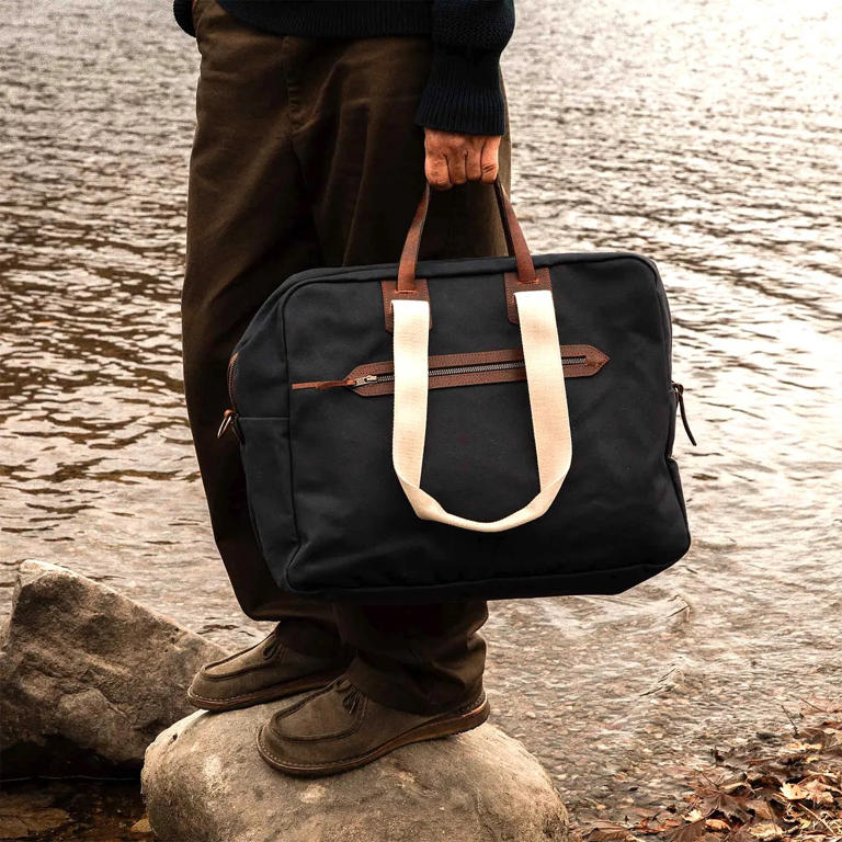 This waxed canvas pilot’s bag is your suave carry-on-only travel solution