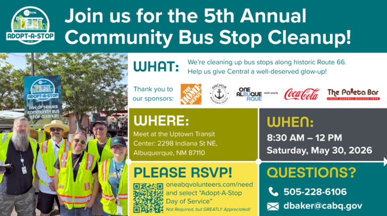 City of Albuquerque holds community bus stop cleanup
