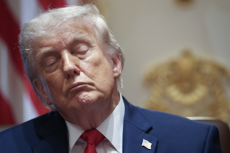 Trump pictured 'resting his eyes' during Cabinet meeting the day after ...