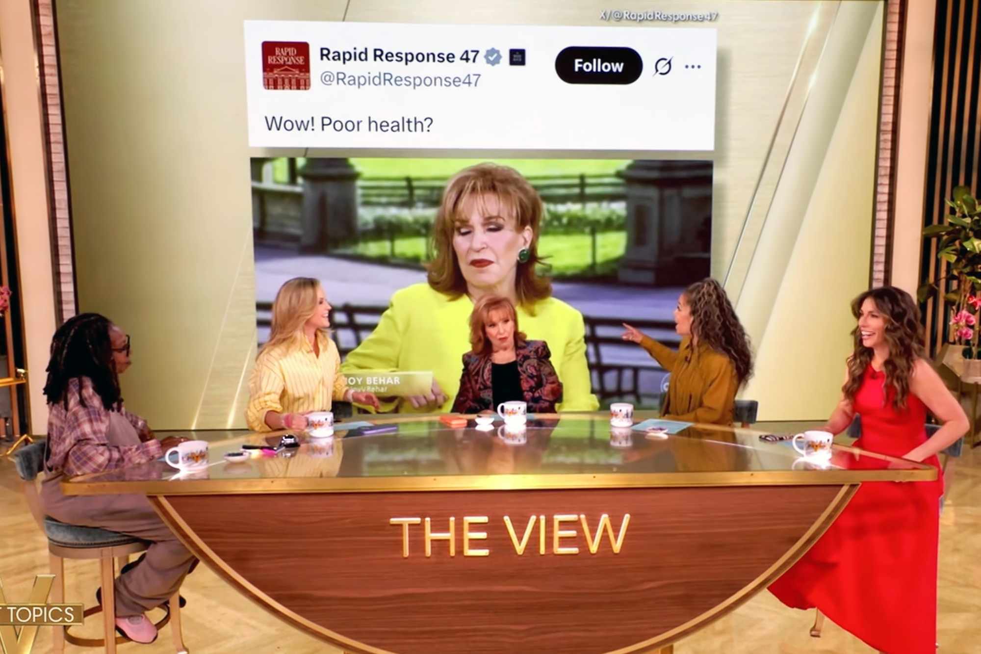 The View fires back after White House targets Joy Behar with 'poor ...