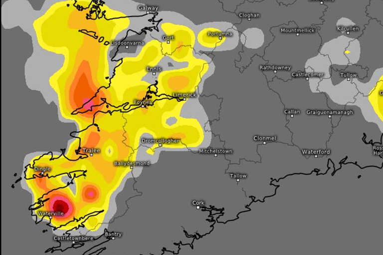 Weather map shows potential Galway thunderstorms as Met Eireann issue ...