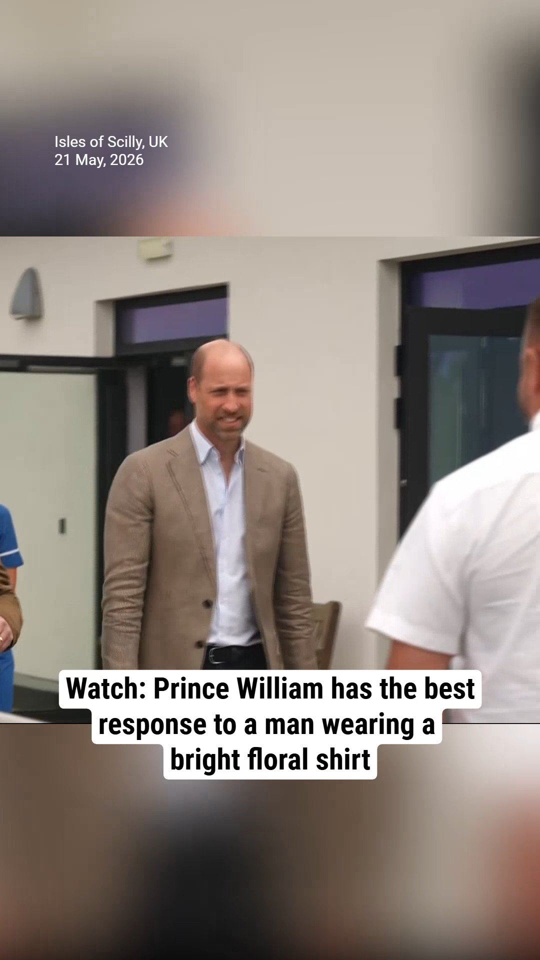Watch: Prince William has the best response to a man wearing a bright ...