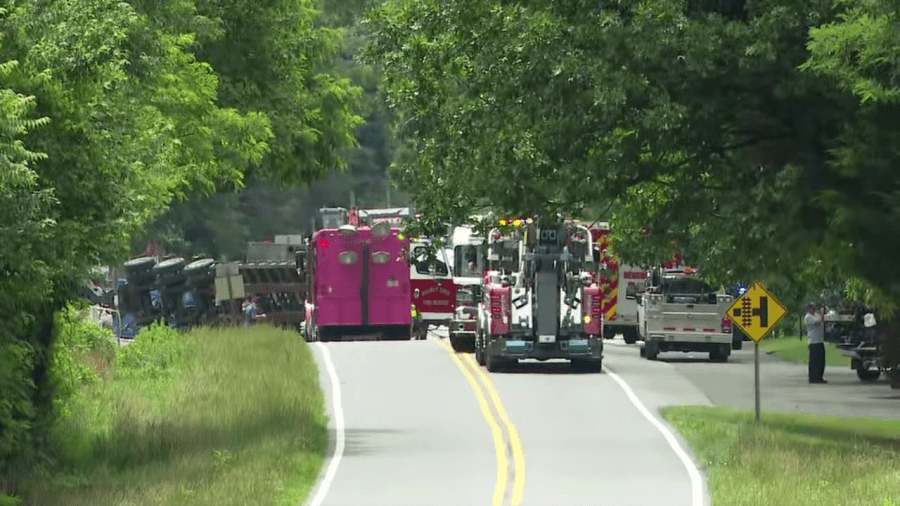 Tractor-trailer overturned closes US 311 near Fagg Road