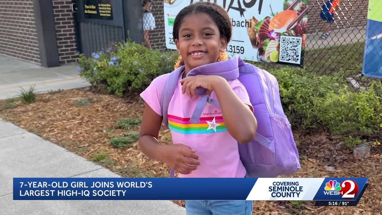 Central Florida 7-year-old joins Mensa after scoring in top 0.1% of her ...