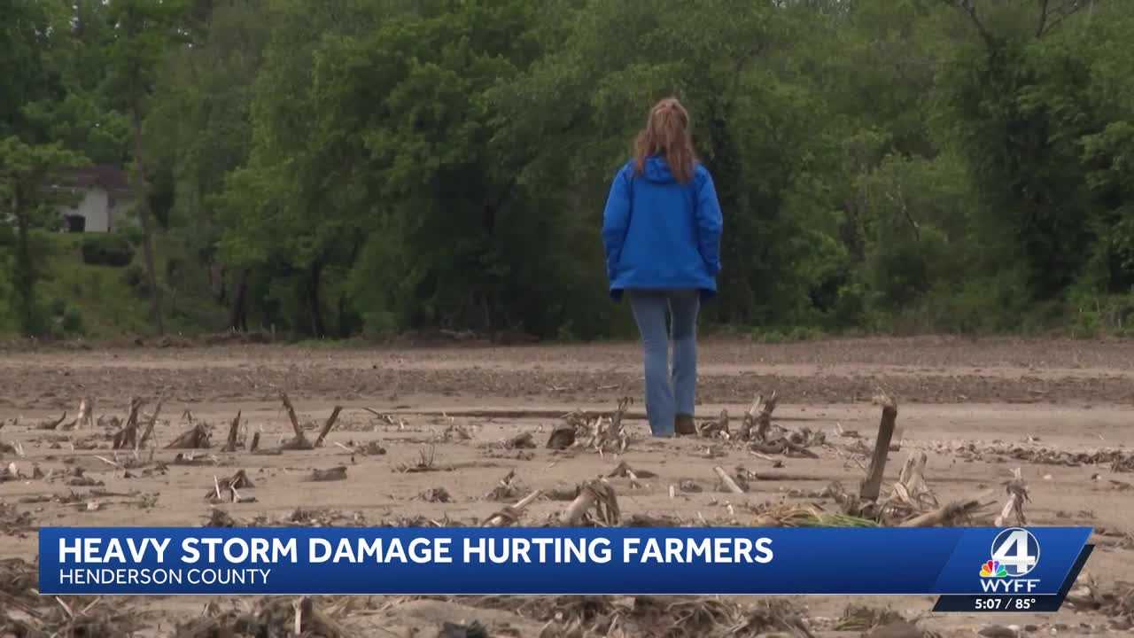 Farmer's crops damaged by heavy storms in western North Carolina