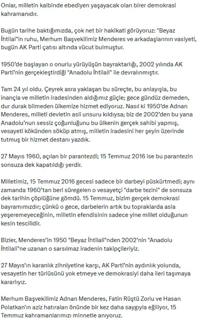 Darbe zihniyetini zafer gibi sunan siyasi anlayışı lanetliyoruz