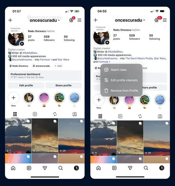 Instagram testa la visualizzazione degli interessi nei profili: fino a ...