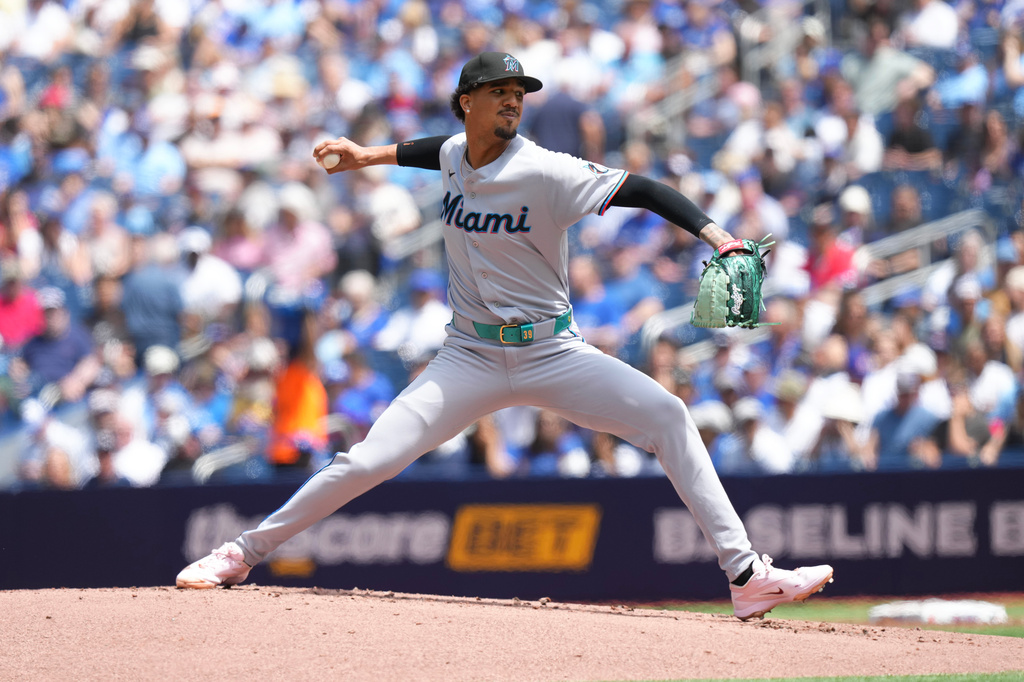 Marlins starter Eury Pérez leaves after striking out 9 in 4 innings ...