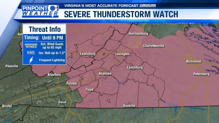 Pinpoint weather: Severe thunderstorm watch