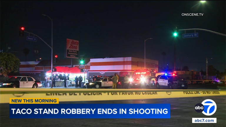 Robbery attempt at South LA taco stand ends in shooting, police say