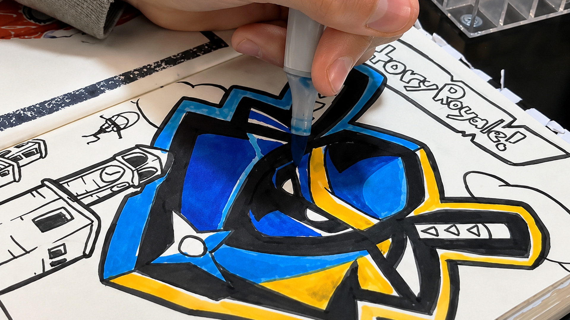 How do you color a character with markers