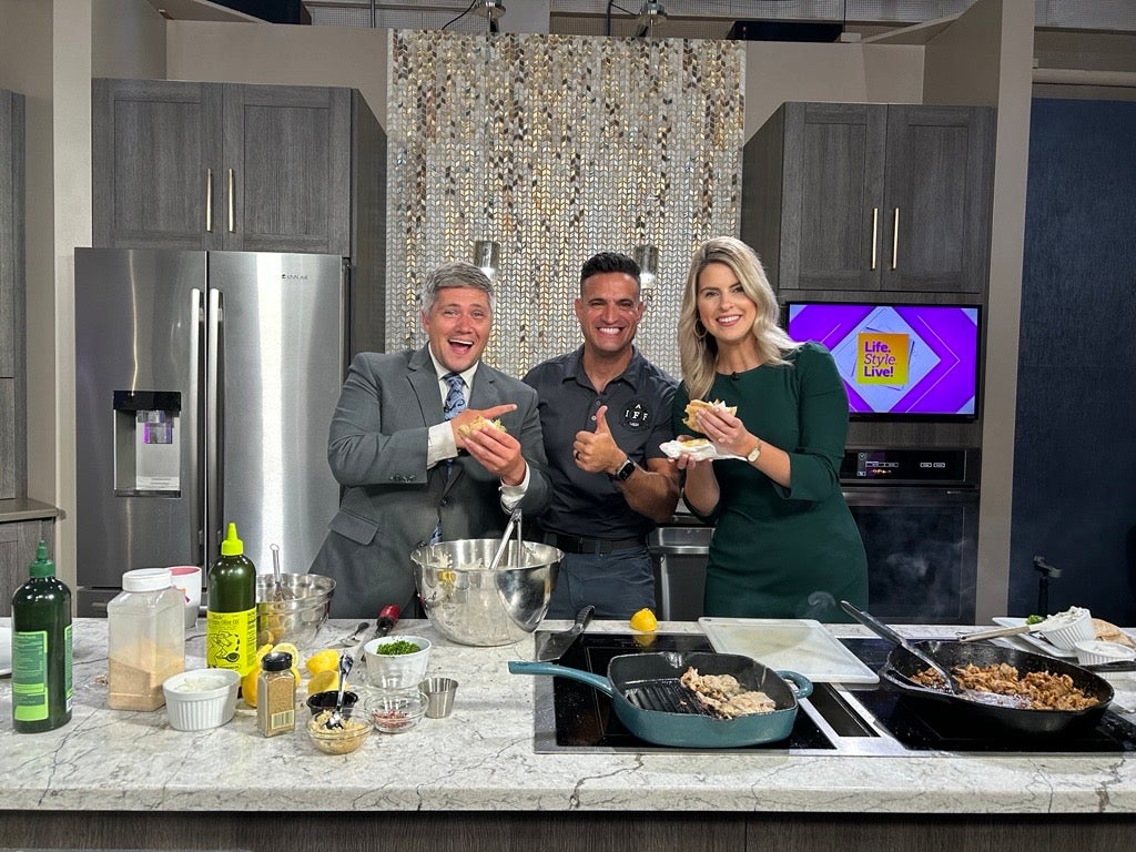 Firefighter Tim showcases flavorful recipes for Greek chicken and potatoes