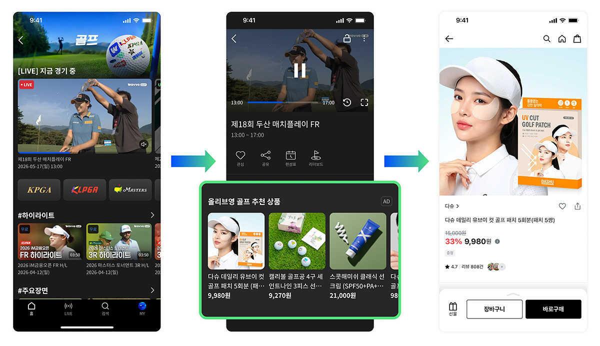 OTT로 골프 보며 UV패치 주문…웨이브, 미디어 커머스 도입