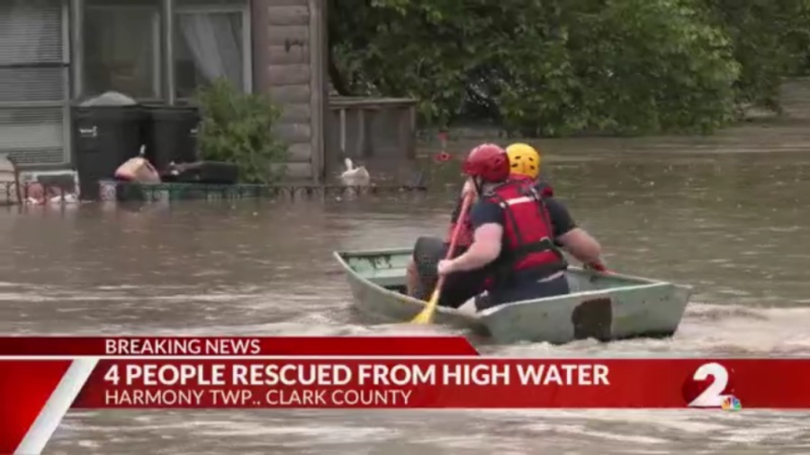 4 people rescued from high water in Harmony Township
