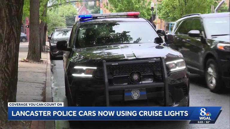 Police cars in Lancaster are now using solid red and blue lights ...