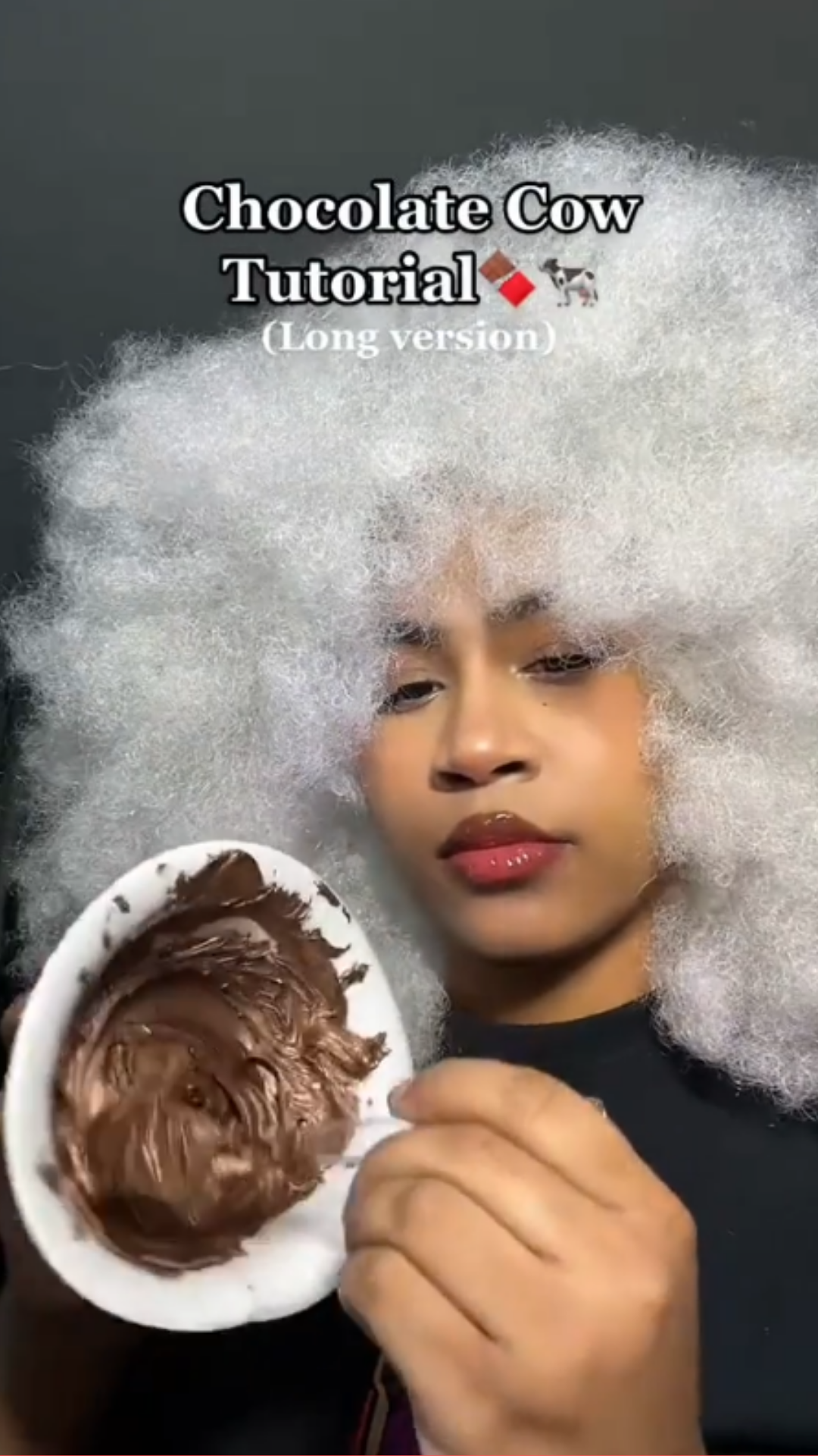 Chocolate cow afro hairstyle look