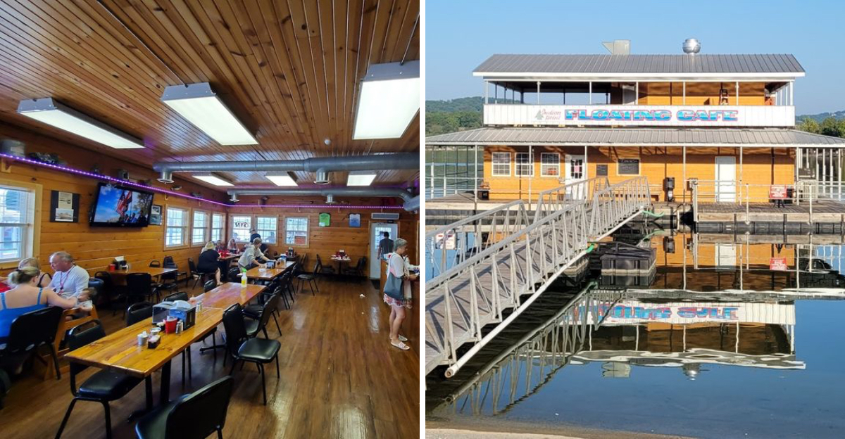 This floating café in Missouri lets you dine right on the water with ...