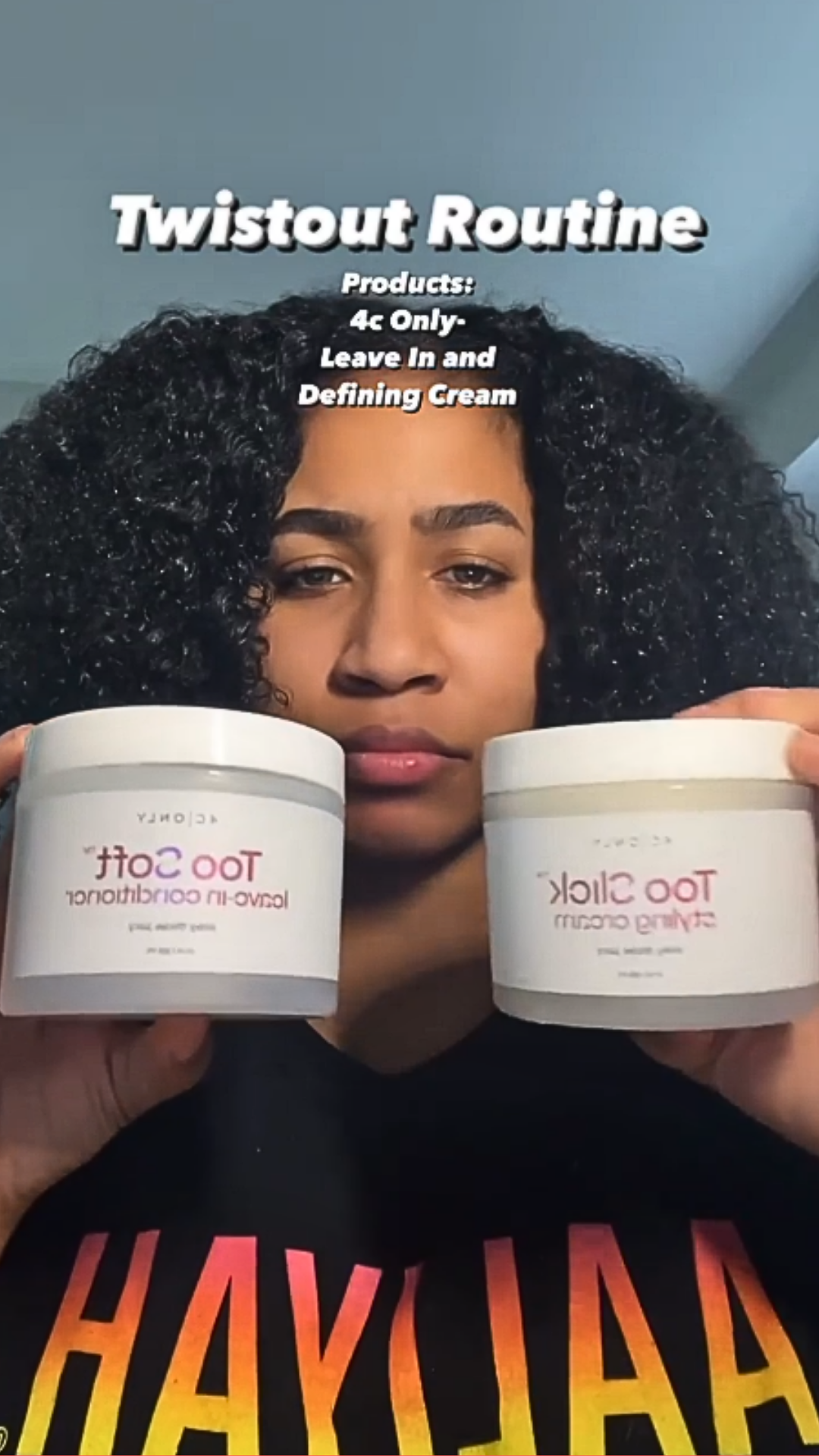 Twist out routine with 4C hair products