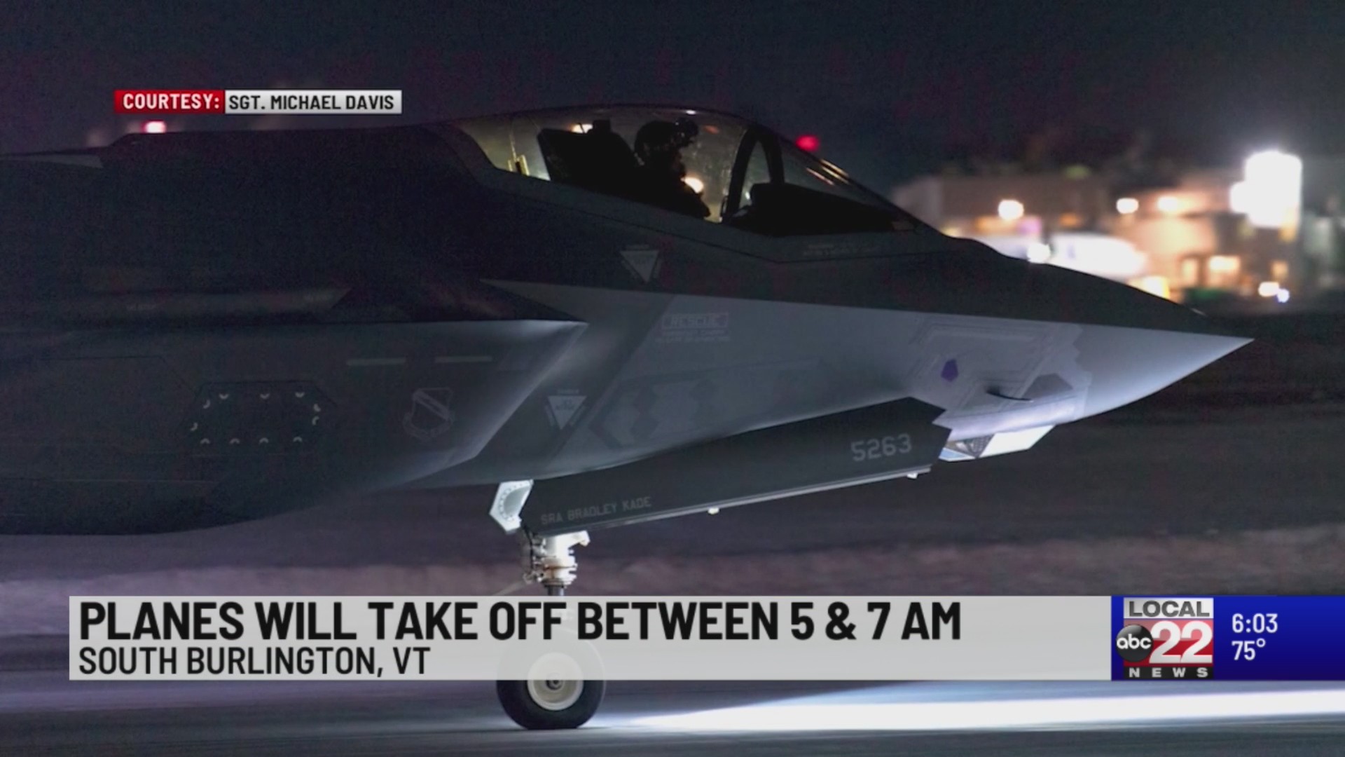 Vt. Air Nat'l Guard plans early-morning takeoffs Thurs.