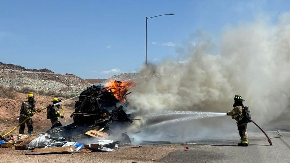 Photos: Trash fire forces Country Way to close temporarily in ...