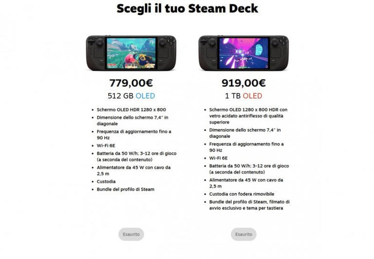 Steam Deck OLED aumenta di prezzo: costa oltre 200€ in più