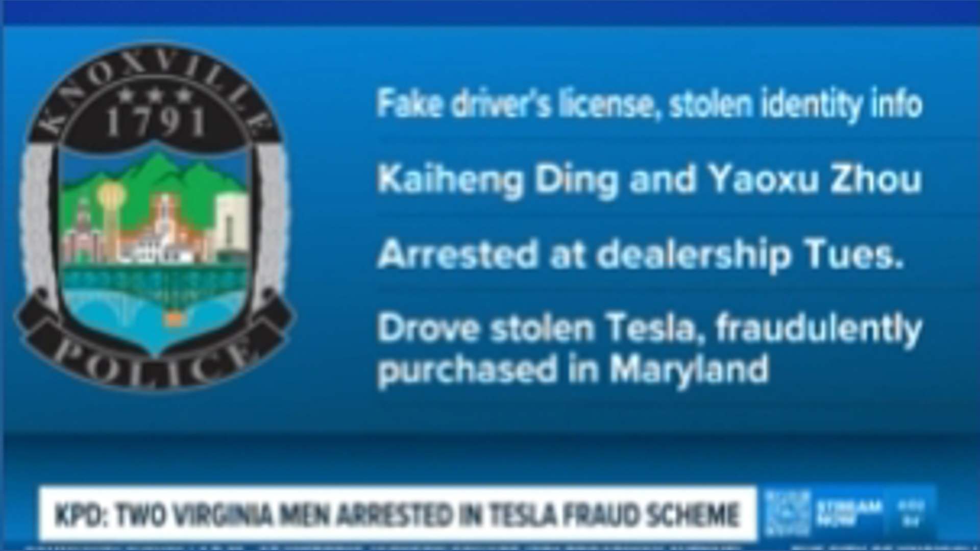 Two men arrested in a Tesla fraud scheme