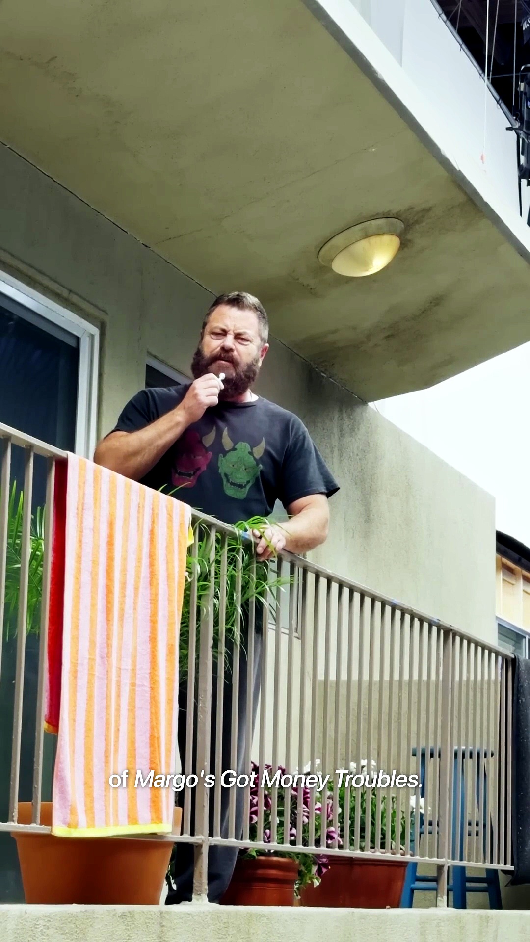 Nick Offerman shows off the set of Margo’s Got Money Troubles