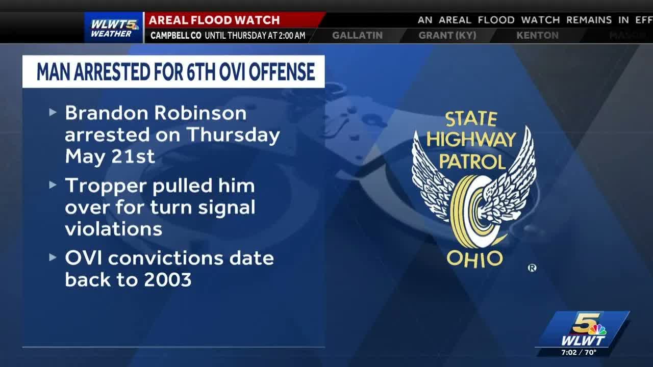 Cincinnati man arrested for sixth OVI offense after traffic stop