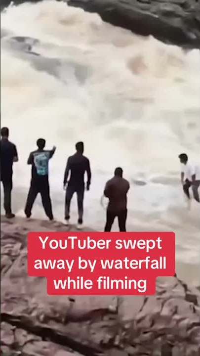 YouTuber swept away by waterfall while filming