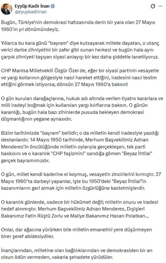 Darbe zihniyetini zafer gibi sunan siyasi anlayışı lanetliyoruz