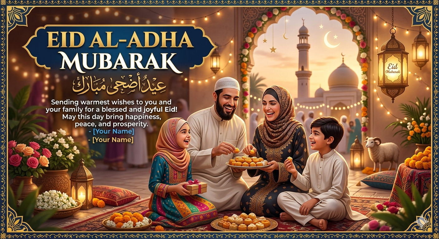 95+ Eid Mubarak wishes, messages, greetings card & quotes for Eid-ul ...