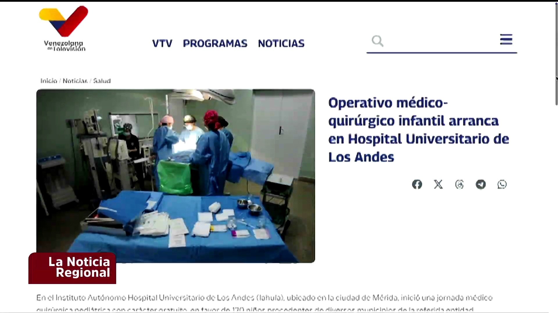 Operativo médico-quirúrgico infantil arranca en el Hospital ...