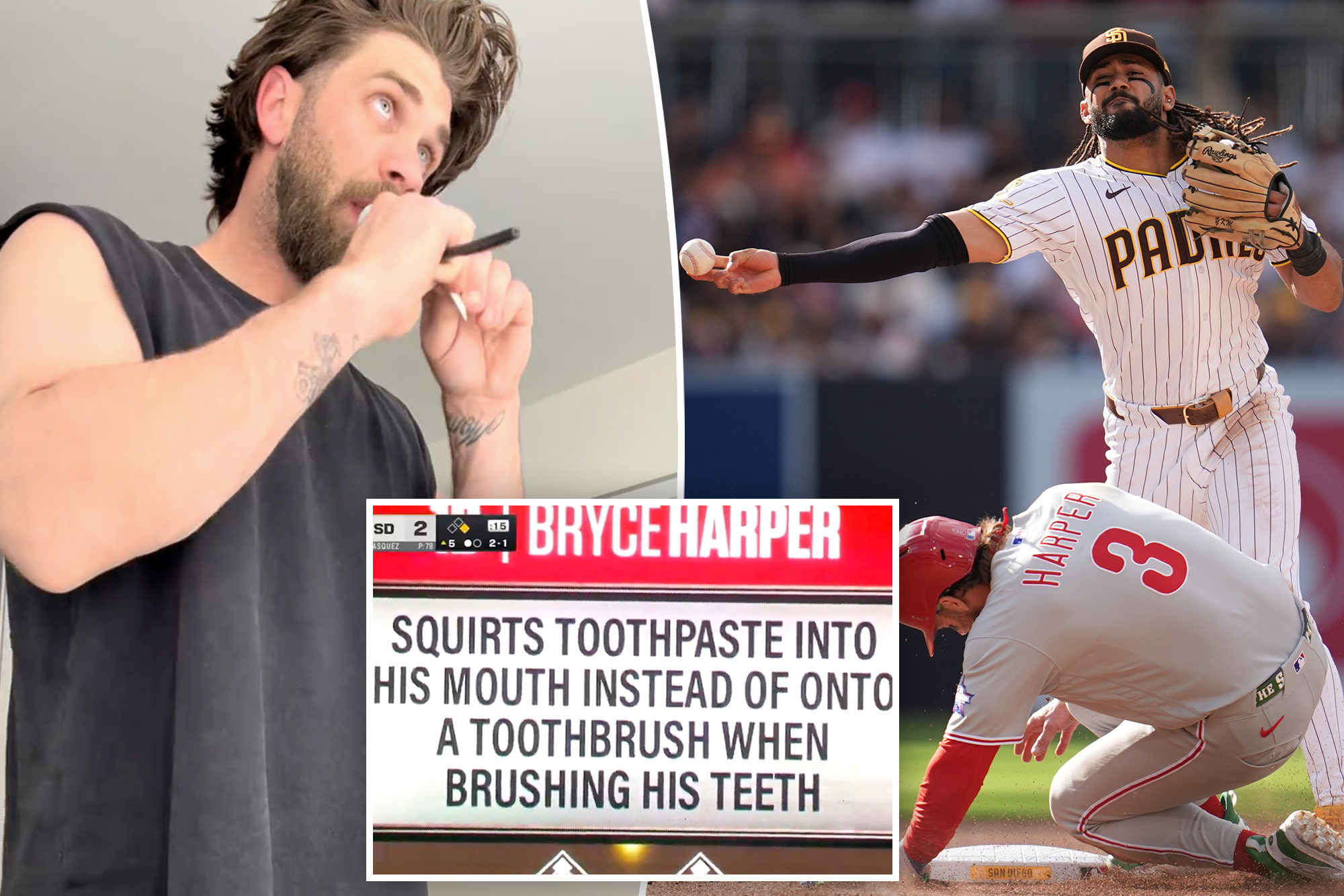 Padres troll Bryce Harper for viral video