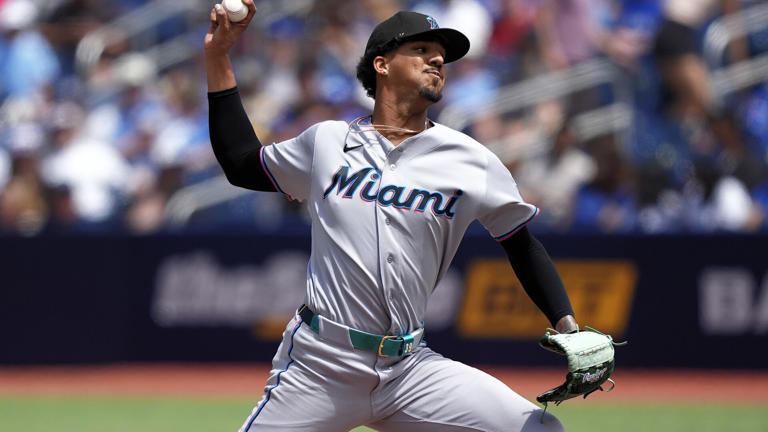 Marlins starter Eury Pérez leaves after striking out 9 in 4 innings ...