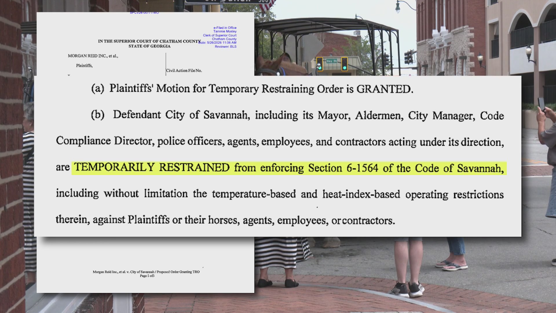 Court orders city of Savannah not to enforce horse-drawn carriage ordinance