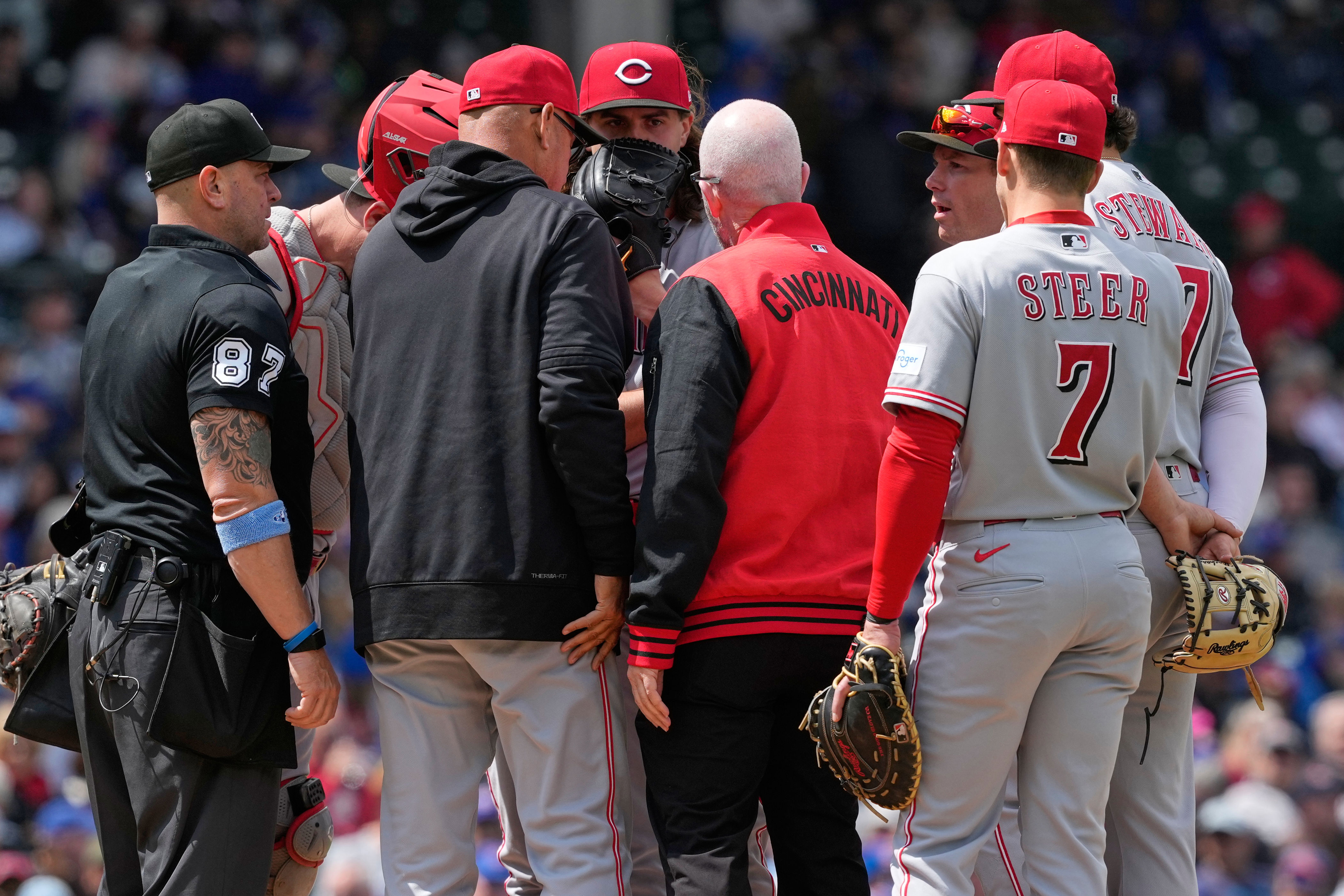 Reds pitcher Rhett Lowder faces hitters in simulated game, and rehab ...