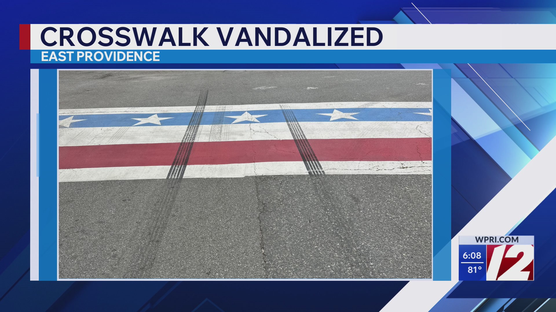 Man accused of vandalizing patriotic crosswalk