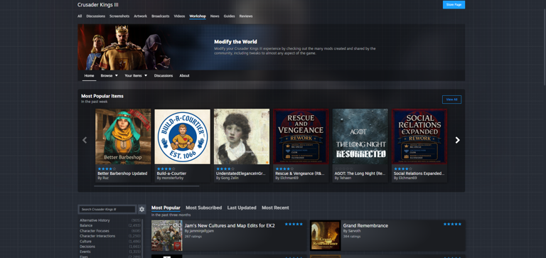 Steam Workshop now looks like it was designed in this decade