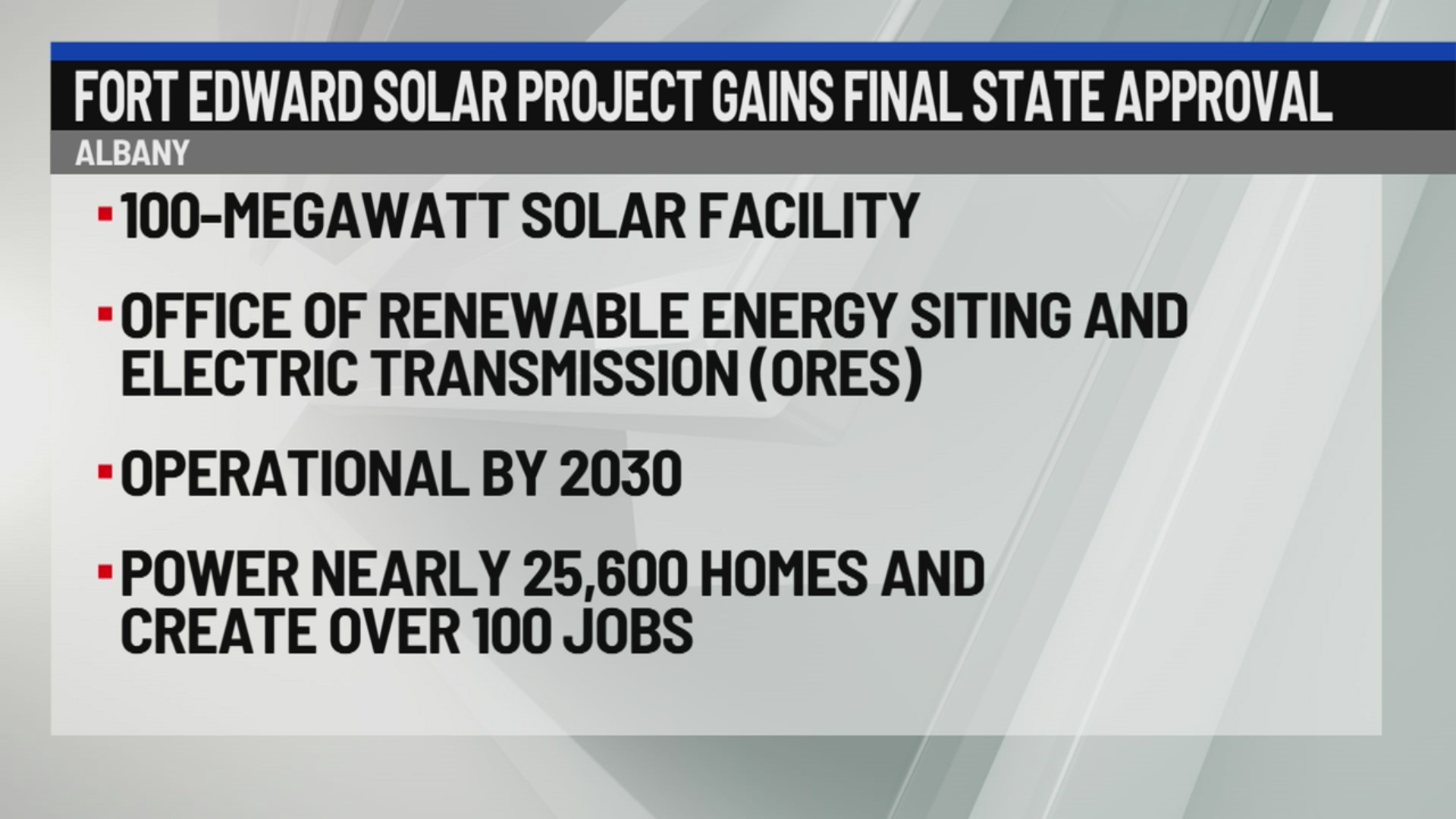 Fort Edward Solar Project gains final state approval