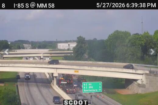 SCDOT: Lanes re-open on I-85 in Spartanburg County after vehicle fire