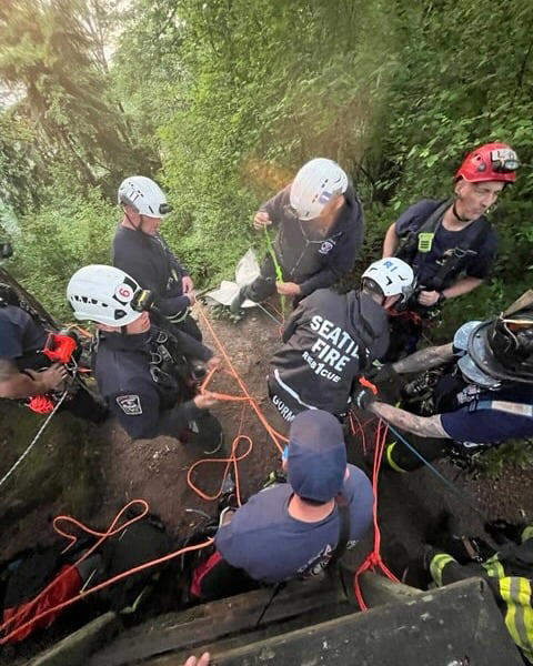 Seattle firefighters rescue two boys stuck in steep ravine
