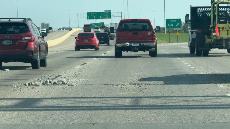 I-29 lanes affected by roadway buckling in Fargo