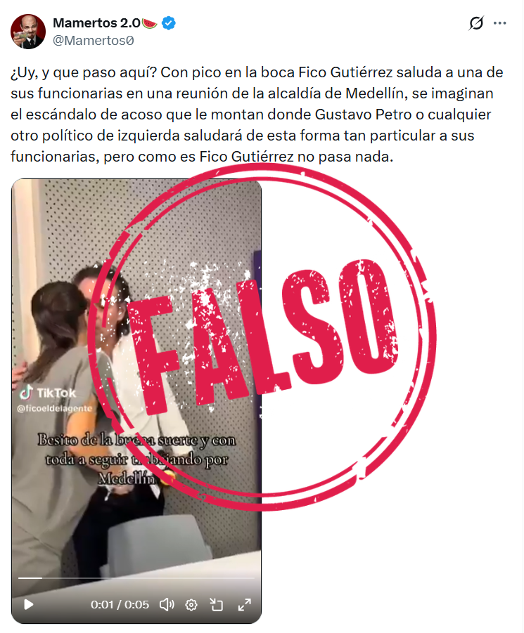 Federico Gutiérrez besa a su esposa, no a una funcionaria, en este ...