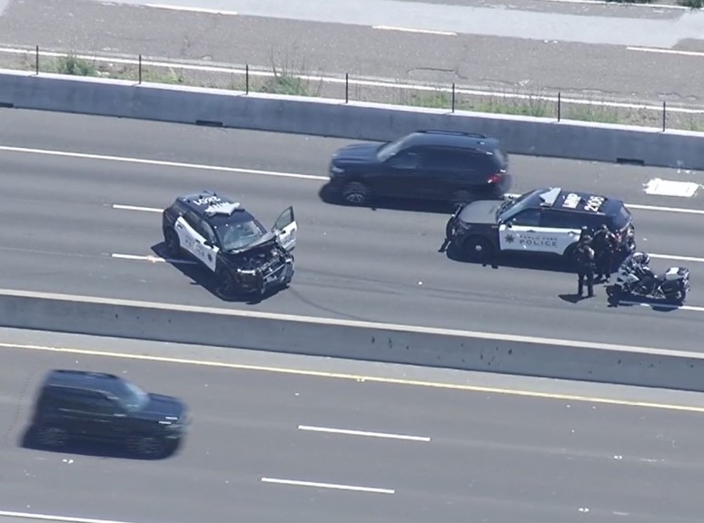 Menlo Park police vehicle involved in crash on eastbound Dumbarton Bridge