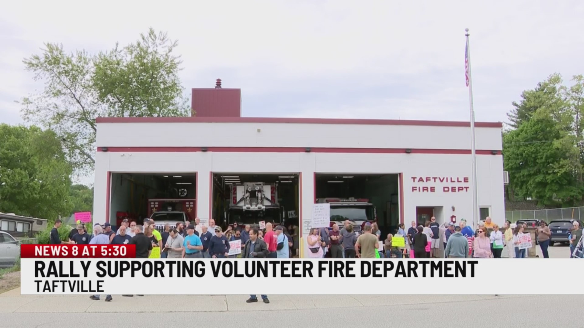 Demonstrators rally against closure of Taftville firehouse