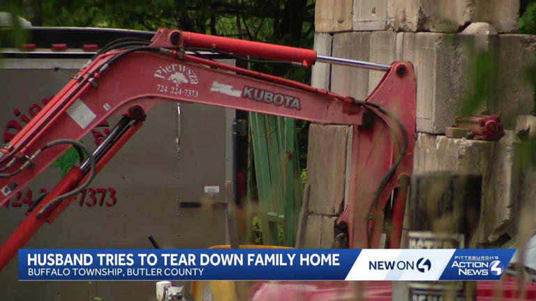 Pennsylvania man tried tearing down home with excavator after wife said ...