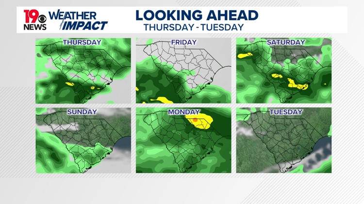 Moderate rain and possible thunderstorms returning Saturday